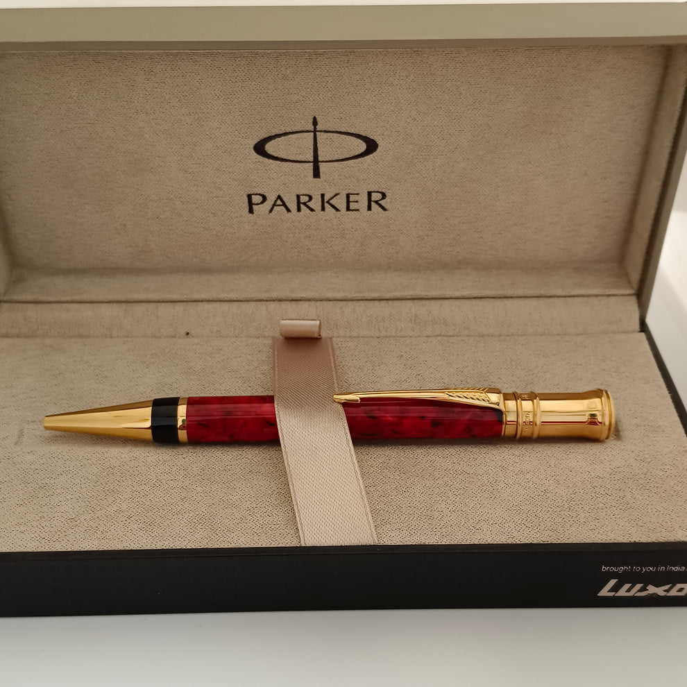 Parker Duofold Centennial Ball Pen- Jasper Red Marble – Vintage Pen Store