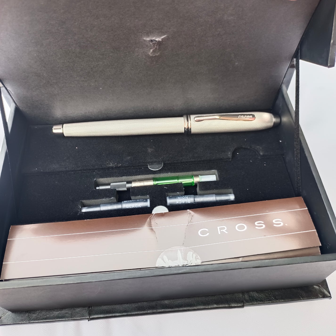 Cross Special Edition Brushed Platinum Plated Fountain Pen 18K Gold ni ...