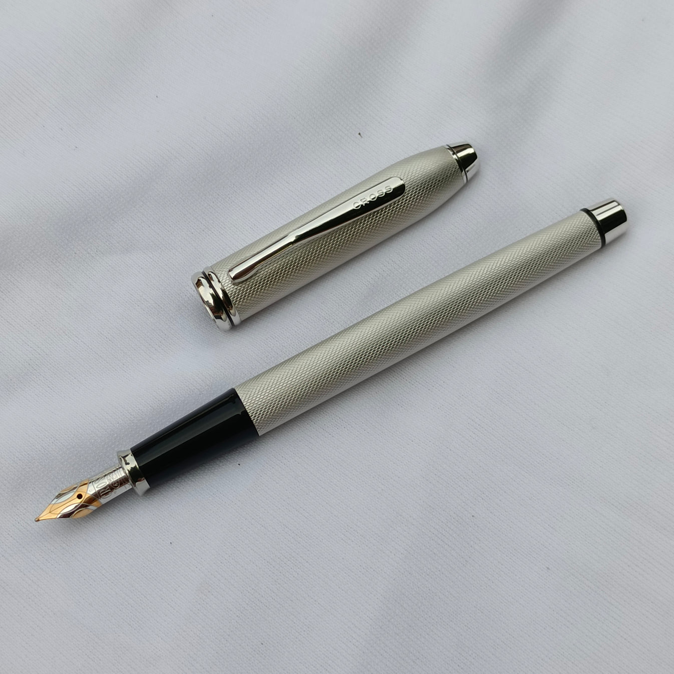 Cross Special Edition Brushed Platinum Plated Fountain Pen 18K Gold ni ...